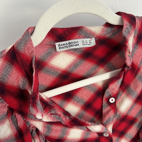 Zara | Tops | Zara Ruffle Flannel Shirt | Poshmark